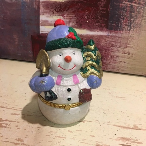 Accessories | Vintage Snowman Trinket Box Large 7 12 | Poshmark